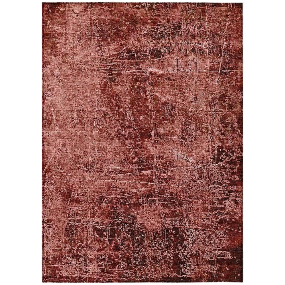 HomeRoots Merlot 3 ft. x 5 ft. Woven Abstract Rectangle Indoor/Outdoor ...