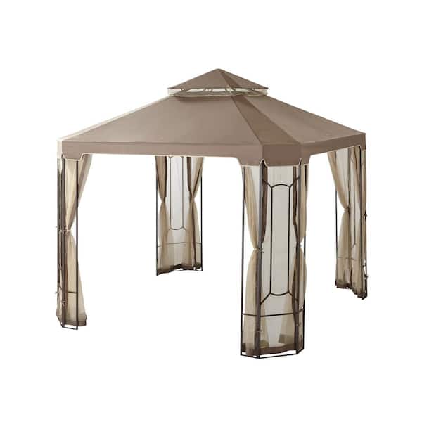 Hampton Bay 10 ft. x 10 ft. Outdoor Patio Cottleville Gazebo GFS00744A ...
