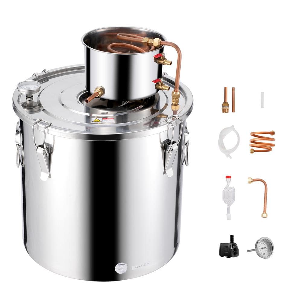 VEVOR Alcohol Still, 13.2 Gal. / 50 L Stainless Steel Water Alcohol ...