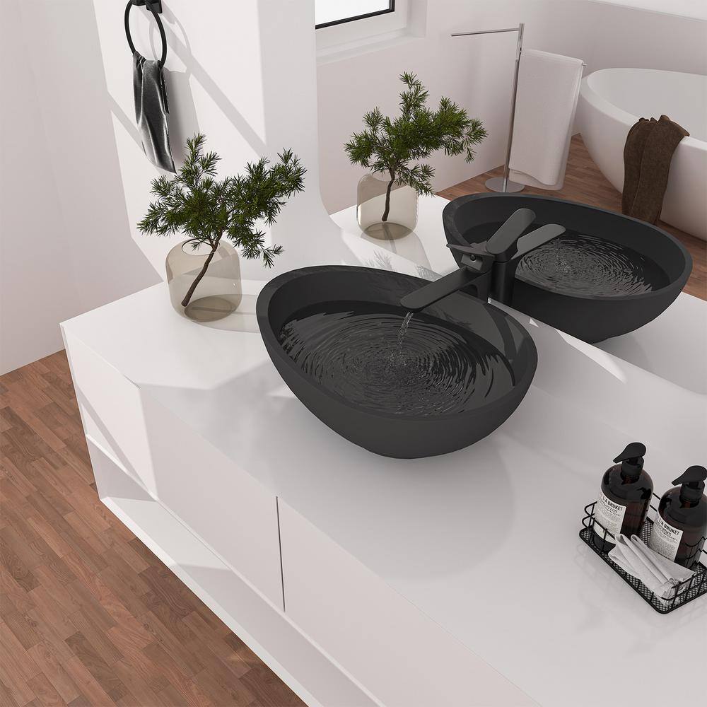 CASAINC Concrete Egg-Shaped Bathroom Sink Vessel Sink Art Basin in ...