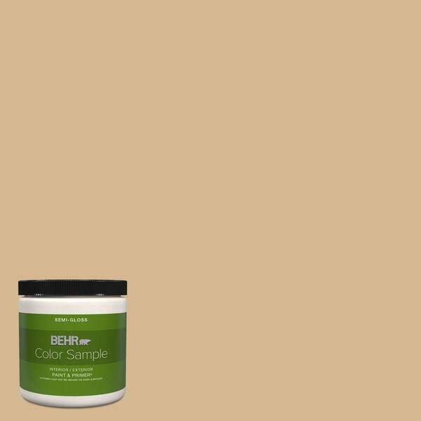 BEHR PREMIUM PLUS 8 oz. #320F-4 Desert Camel Semi-Gloss Interior ...