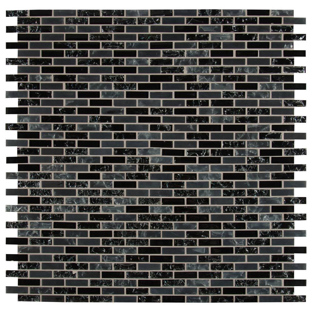 MSI Glissen 4 in. x 4 in. x 6mm Textured Glass Mesh-Mounted Mosaic Tile ...