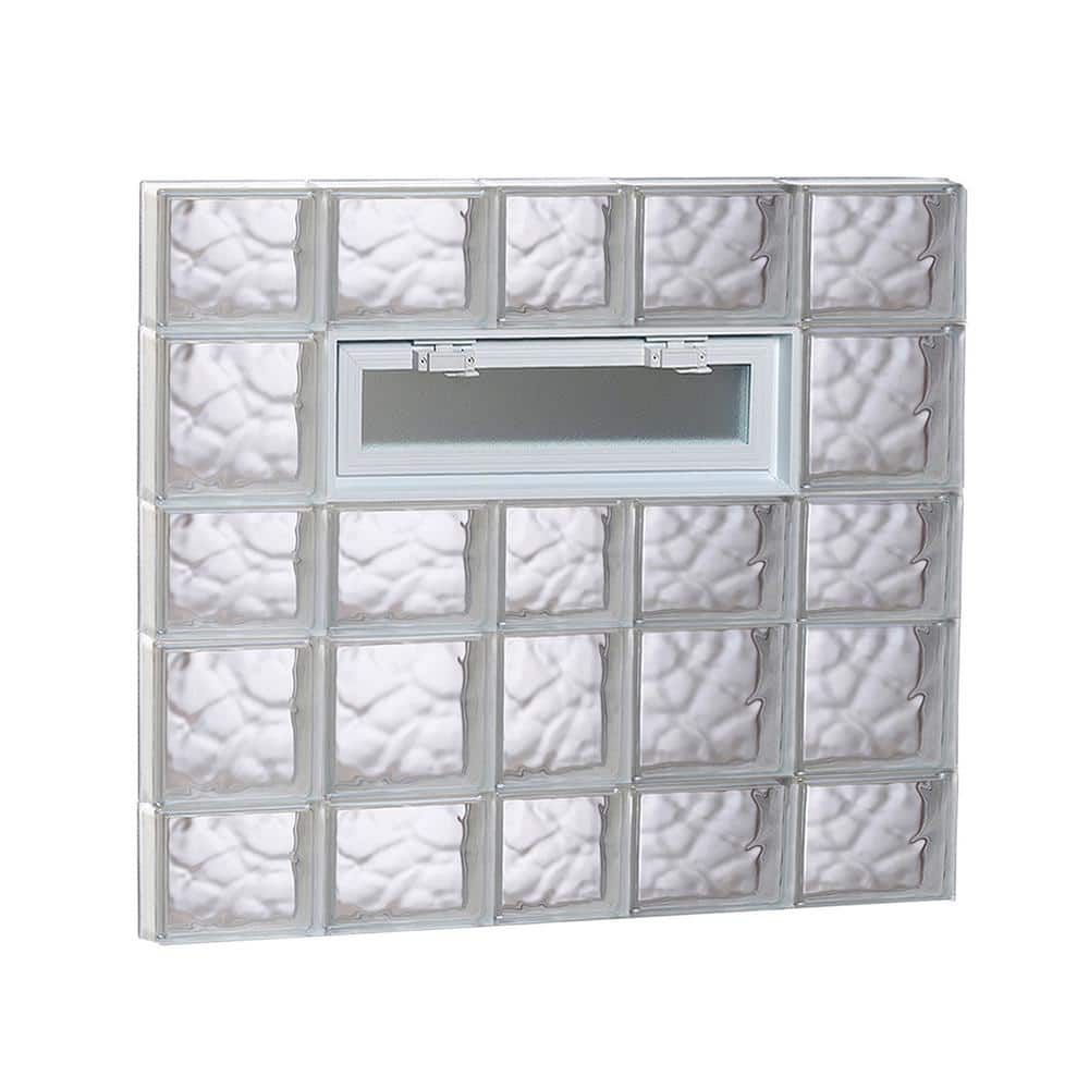 Clearly Secure 36.75 in. x 32.75 in. x 3.125 in. Frameless Wave Pattern ...