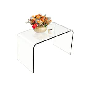 SKYSHALO Acrylic End Table, C-Shaped Lucite Side Table, Clear Acrylic ...