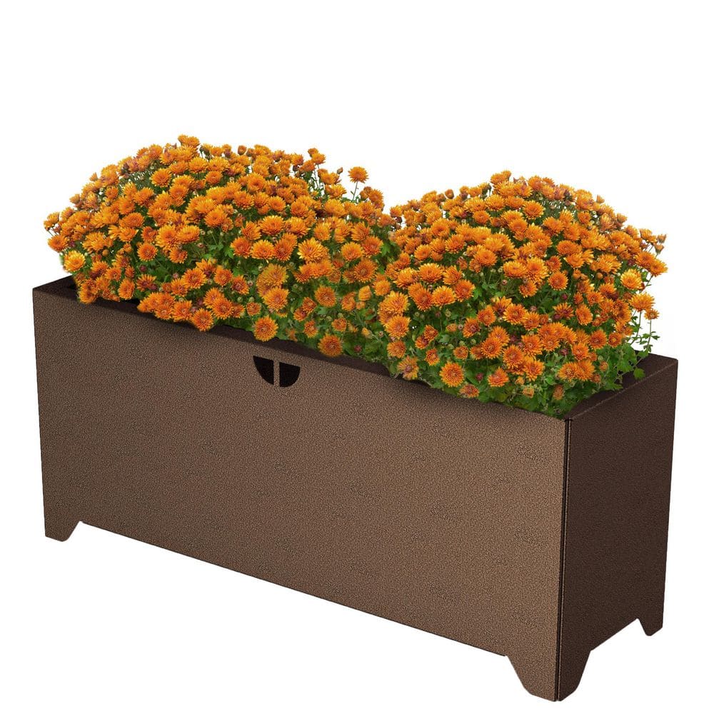 TARTER Span Modern Planter 16.5 in. H x 38.5 in. L x 12 in. D Steel Rectangle Outdoor Planter ...