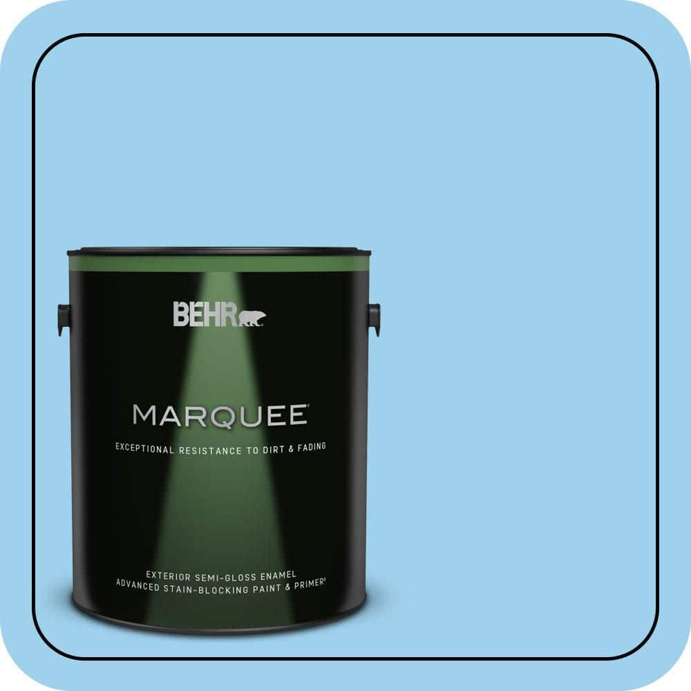 BEHR MARQUEE 1 gal. #P500-3 Spa Blue Semi-Gloss Enamel Exterior Paint ...