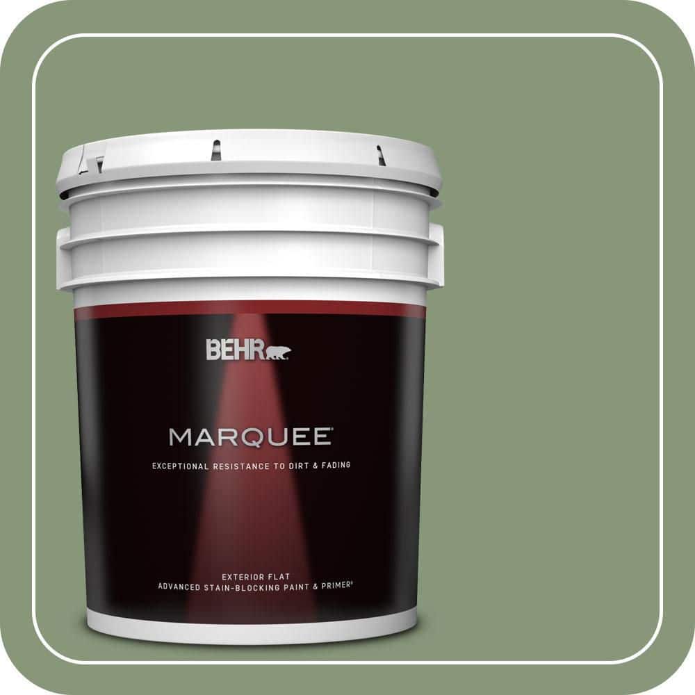 BEHR MARQUEE 5 gal. #S390-5 Laurel Tree Flat Exterior Paint & Primer ...