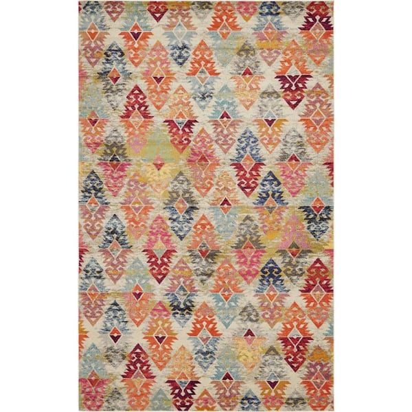 StyleWell Sedona Desert Ivory/Multi-Color 11 ft. x 16 ft. Global Area ...