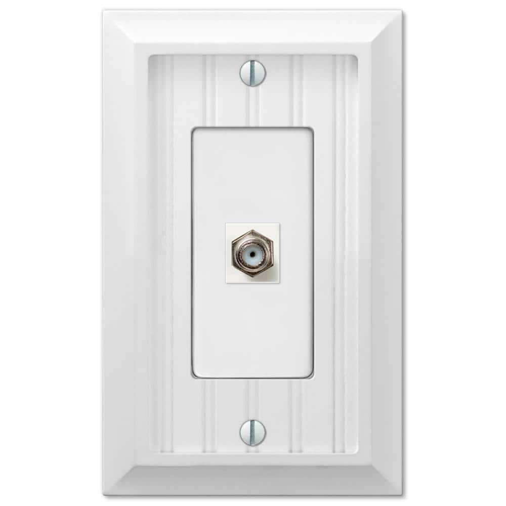 AMERELLE Cottage 1-Gang White Coaxial BMC Wood Wall Plate 269CXW - The ...
