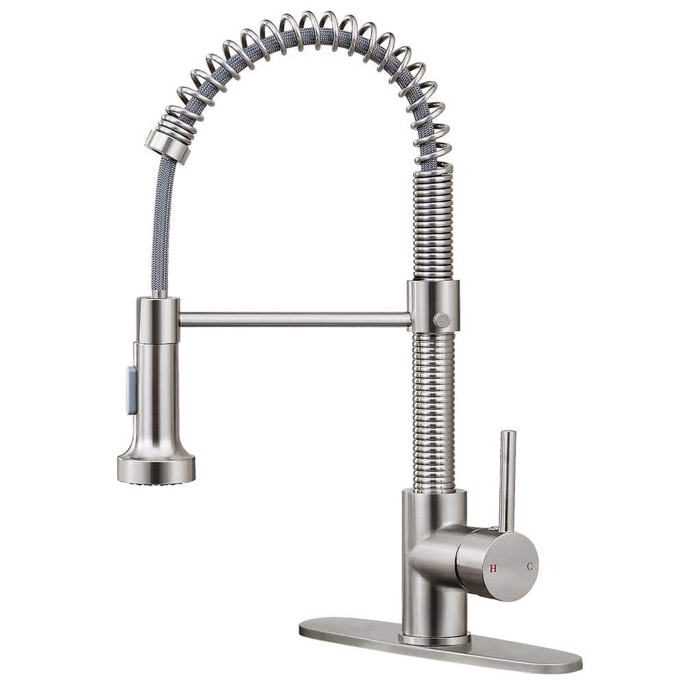 AKLFGN Single Handle Pull Down Sprayer Kitchen Faucet with Spring Spout ...
