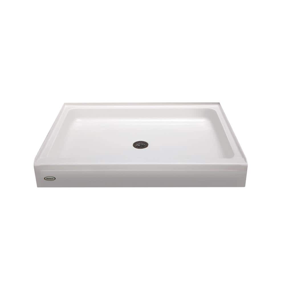 JACUZZI PRIMO 60 in. L x 42 in. W Alcove Shower Base with Center Drain ...