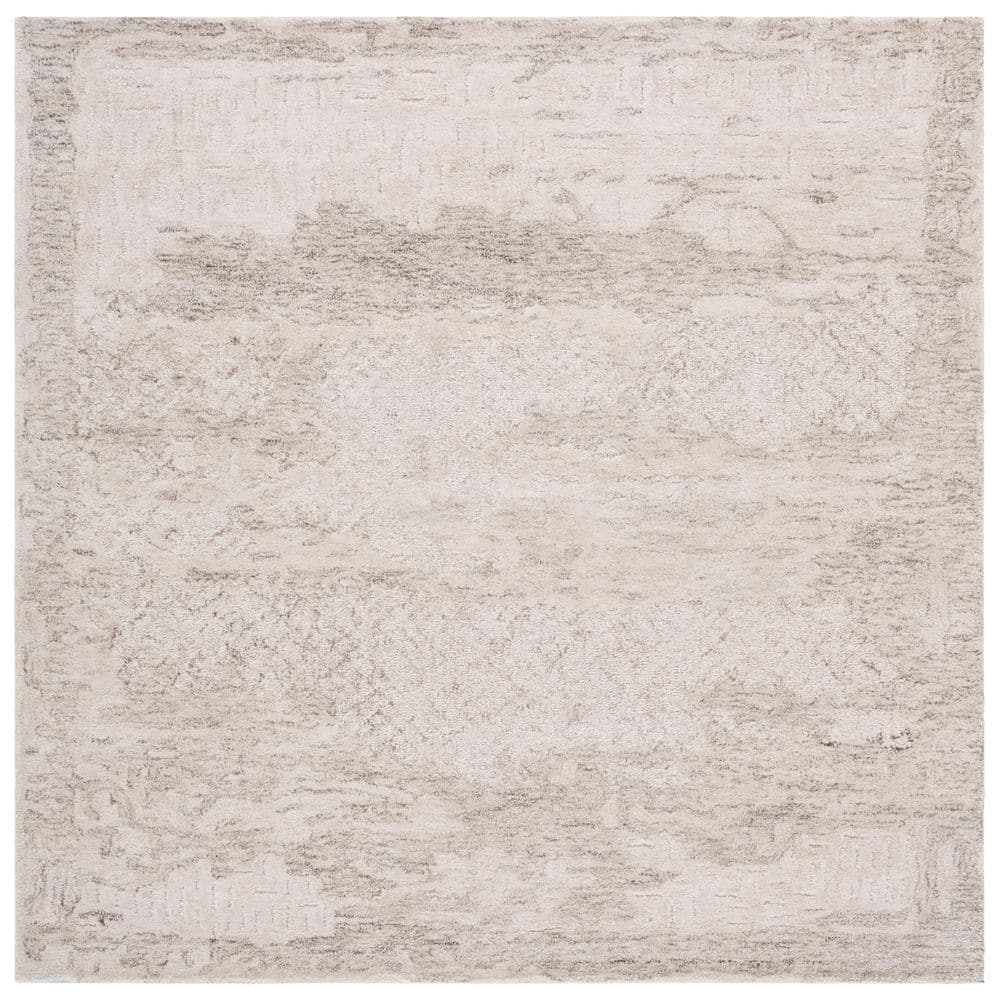 SAFAVIEH Harvest 6 ft. x 6 ft. Brown/Ivory Distressed Solid Color ...