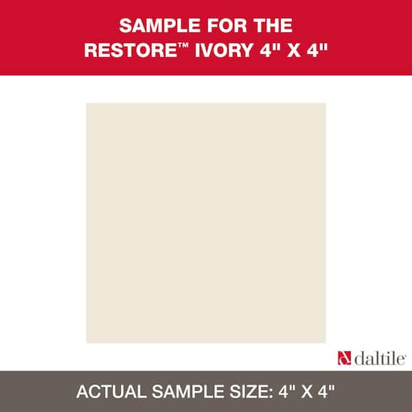Daltile Restore Ivory 4 in. x 4 in. Glazed Ceramic Sample Tile ...