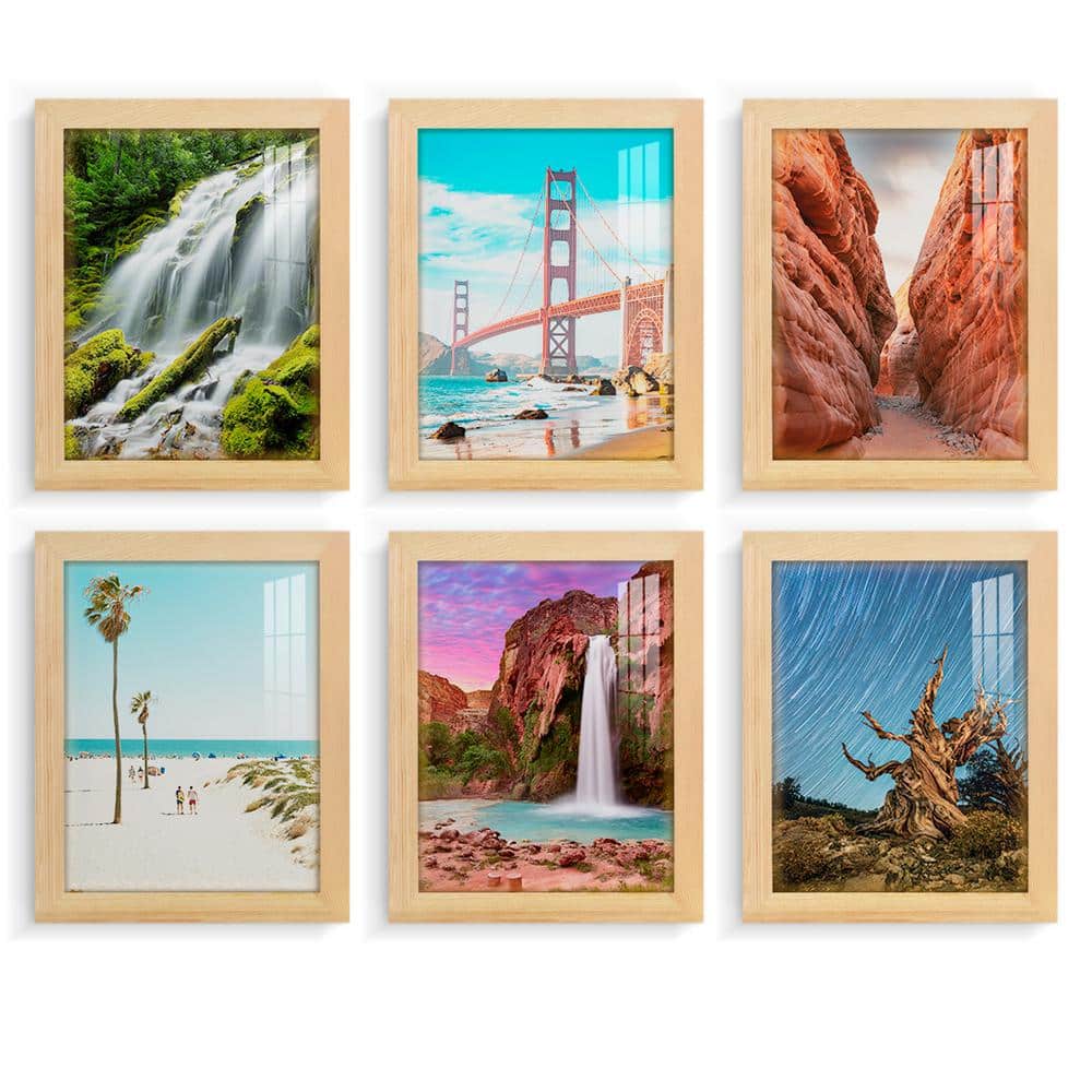 Wexford Home Woodgrain 8 in. x 10 in. Natural Wood Picture Frame (Set ...