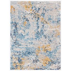 SAFAVIEH Madison Gray/Blue 9 ft. x 12 ft. Abstract Gradient Area Rug ...