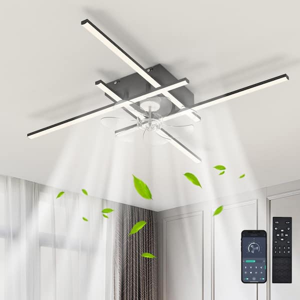 Genoci 33.46 in. Indoor Black Modern Linear Low Profile Standard ...