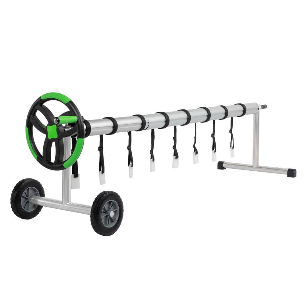 Karl home 18 ft. Aluminum Stainless Steel Solar Cover Reel for Inground ...