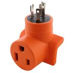 AC WORKS L6-30 Industrial Plug Adapter 30 Amp 250-Volt Locking Plug to L14-30R 30 Amp 4-Prong ...