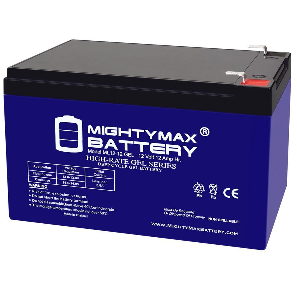 MIGHTY MAX BATTERY 12V 12AH GEL F2 Replacement Battery Compatible with ...