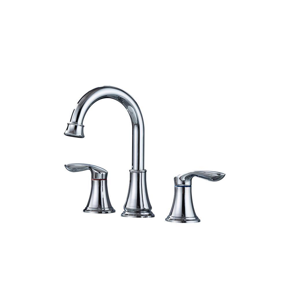 Flynama Widespread Surface Mount Double-Handle Bathroom Faucet with ...