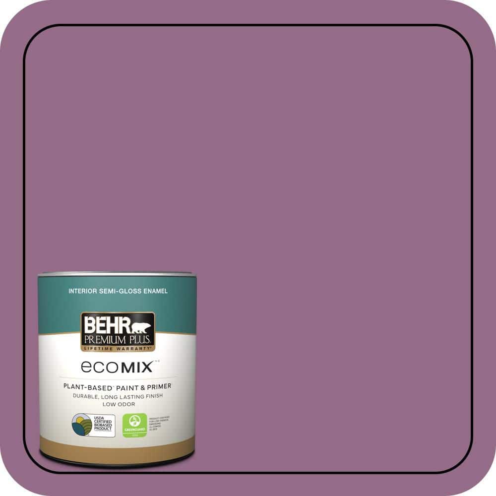 BEHR PREMIUM PLUS 1 qt. #M110-6 Sophisticated Lilac Semi-Gloss Enamel ...