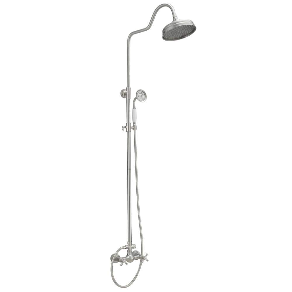 HOMEMYSTIQUE 5-spray Wall Mount 6 in. Shower Head and Handheld Shower ...