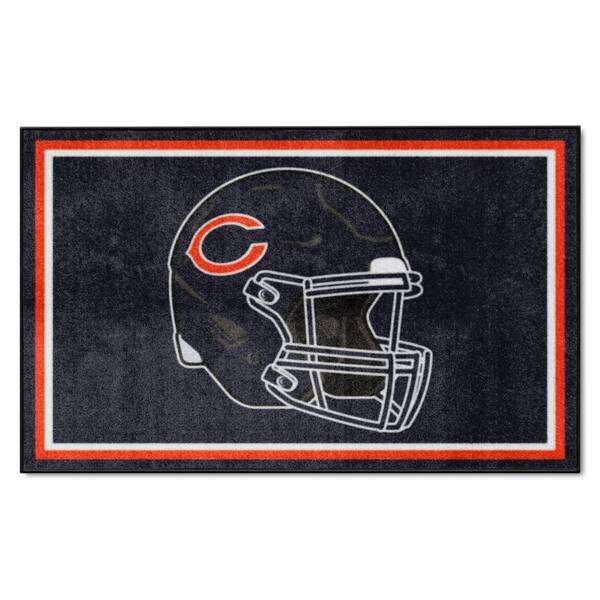 FANMATS Chicago Bears Navy 4 ft. x 6 ft. Plush Area Rug 38243 - The ...