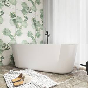 ANZZI Bank Series 65 in. x 31 in. Flat Bottom Acrylic Freestanding ...