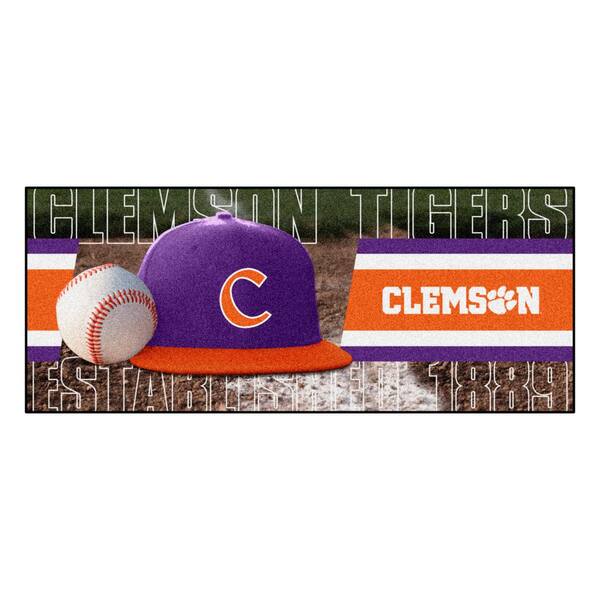 FANMATS Clemson Purple 2.5 ft. x 6 ft. Baseball Runner Area Rug 31885 ...