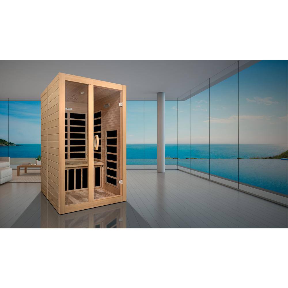 Buy Deluxe 2-Person Super Low EMF Infrared Sauna with 7 Deluxe Carbon ...