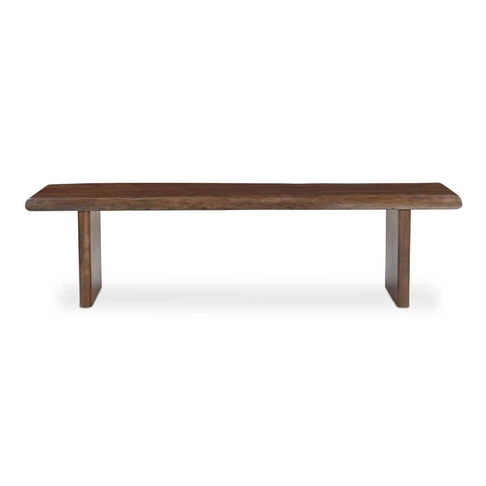 NADAAL STUDIOS Jorah Brown Acacia Dining Bench with Live Edge Seat BB ...