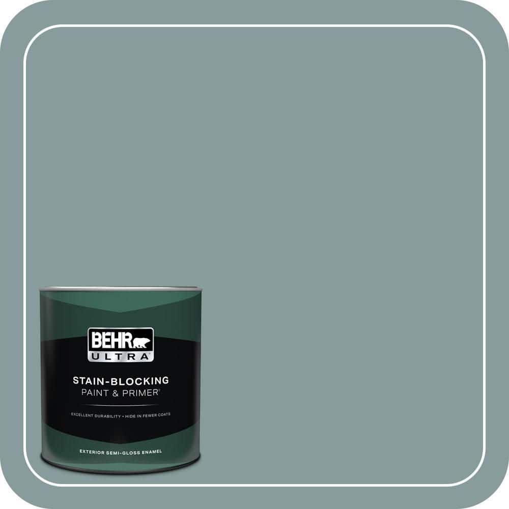 BEHR ULTRA 1 qt. #PPU12-04 Agave Semi-Gloss Enamel Exterior Paint ...