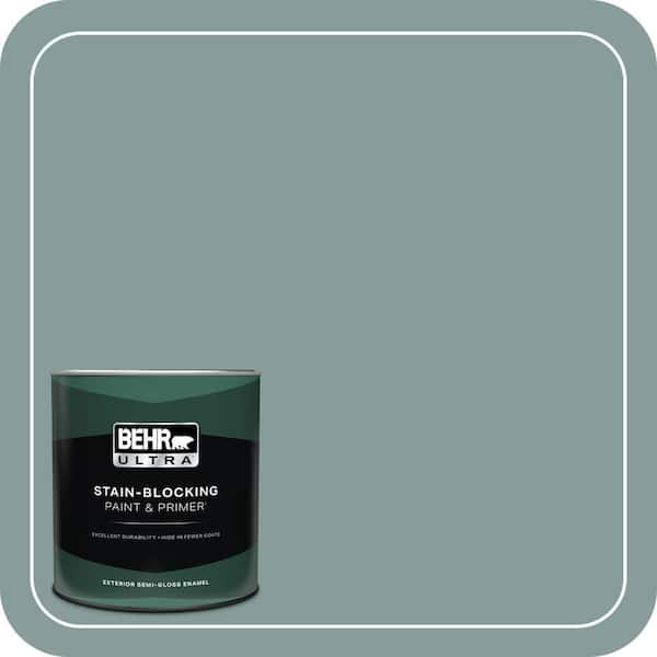 BEHR ULTRA 1 qt. #PPU12-04 Agave Semi-Gloss Enamel Exterior Paint ...