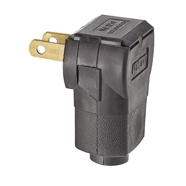 Leviton 15 Amp 125-Volt Non-Polarized Angle Plug, Brown 101AN 101AN ...