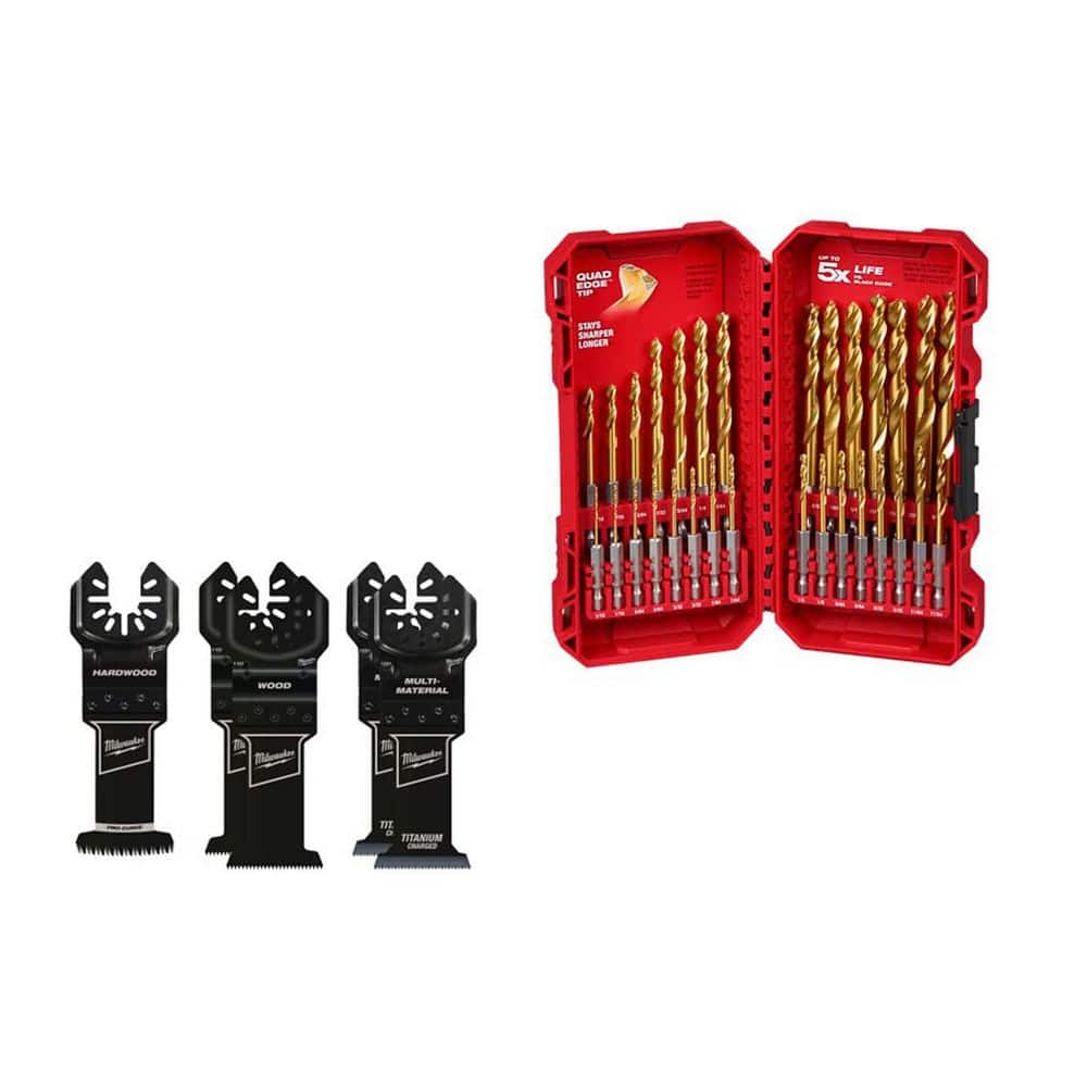 Milwaukee OPEN-LOK Variety Oscillating Blade Set w/ Japanese Hardwood ...