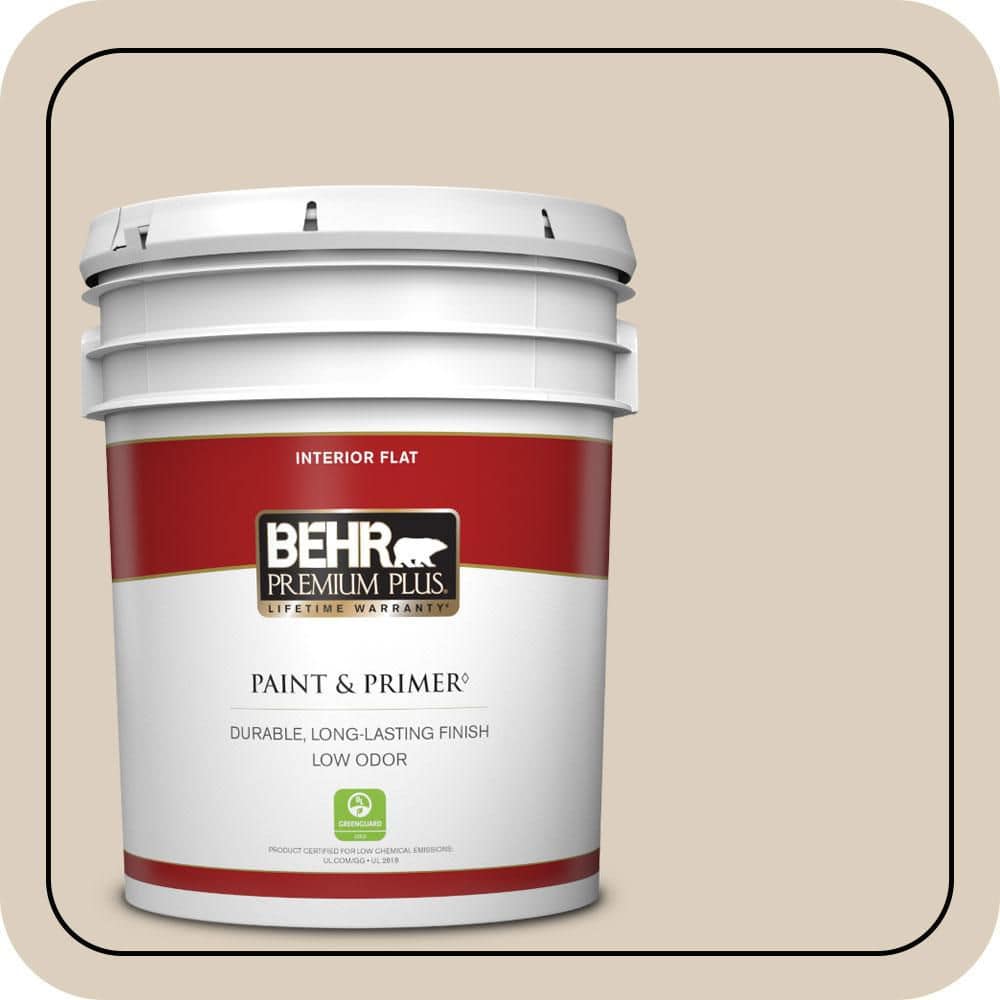BEHR PREMIUM PLUS 5 gal. #OR-W07 Spanish Sand Flat Low Odor Interior ...