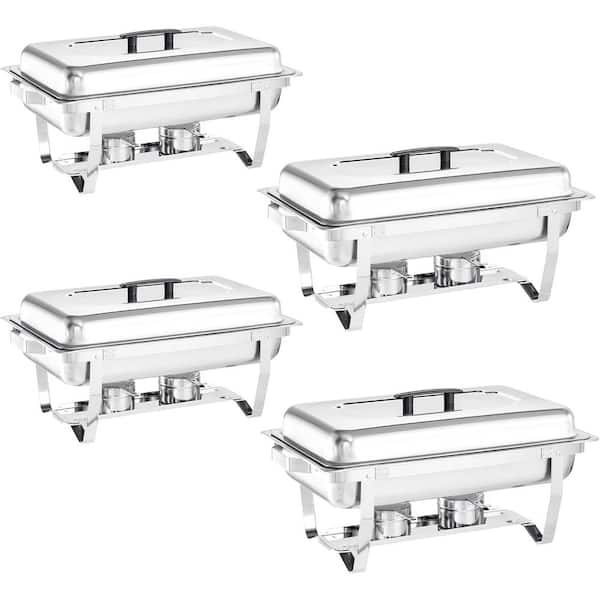 Anqtovp Chafing Dish Buffet Set 8 qt. Silver Stainless Steel Buffet ...