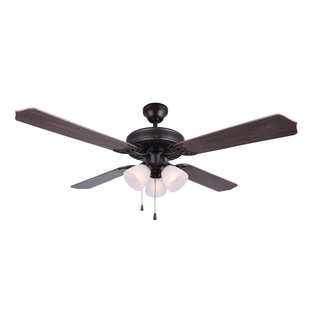 CANARM Chateau 52 in. Indoor Oil Rubbed Bronze Hugger Ceiling Fan with ...