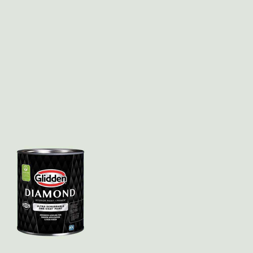 Glidden Diamond 1 qt. Mint Wafer PPG1130-2 Flat Interior Paint with ...