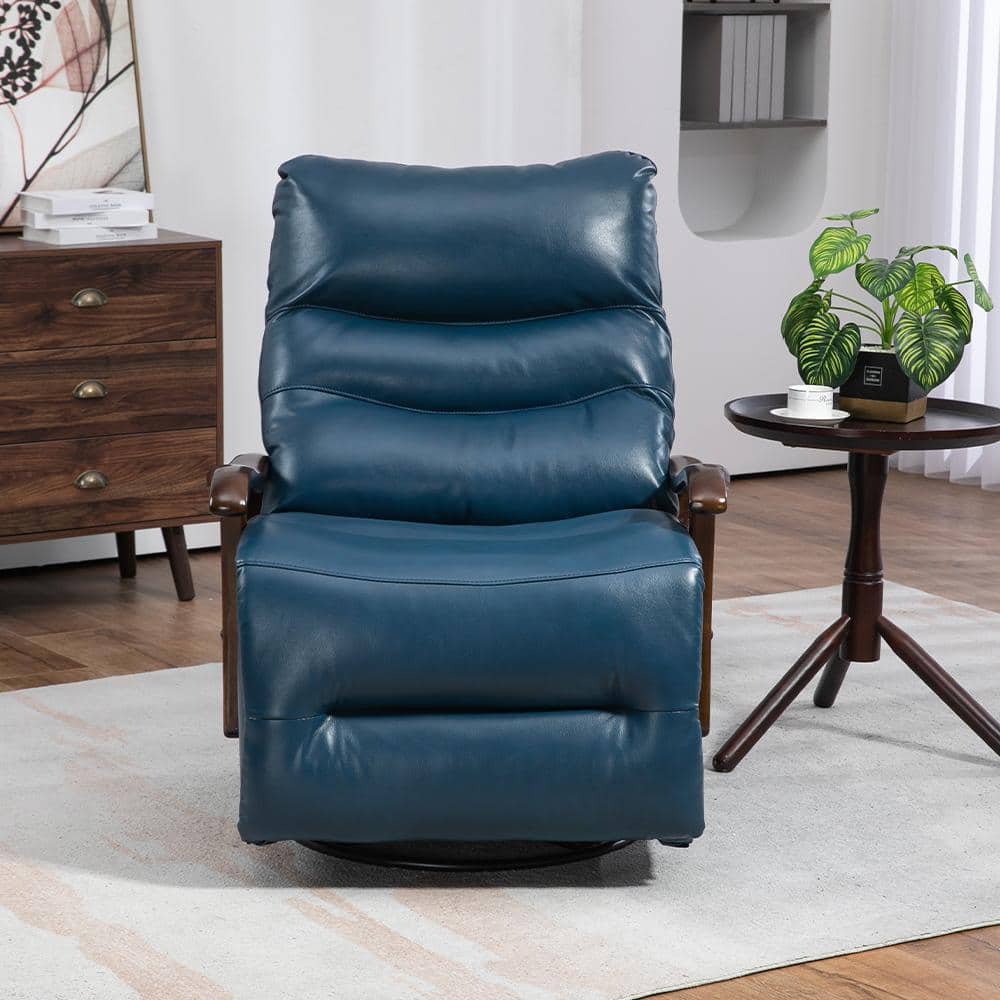 YOFE Extra Wide Blue Breathable Leather Electric Recliner Chair, 270 ...
