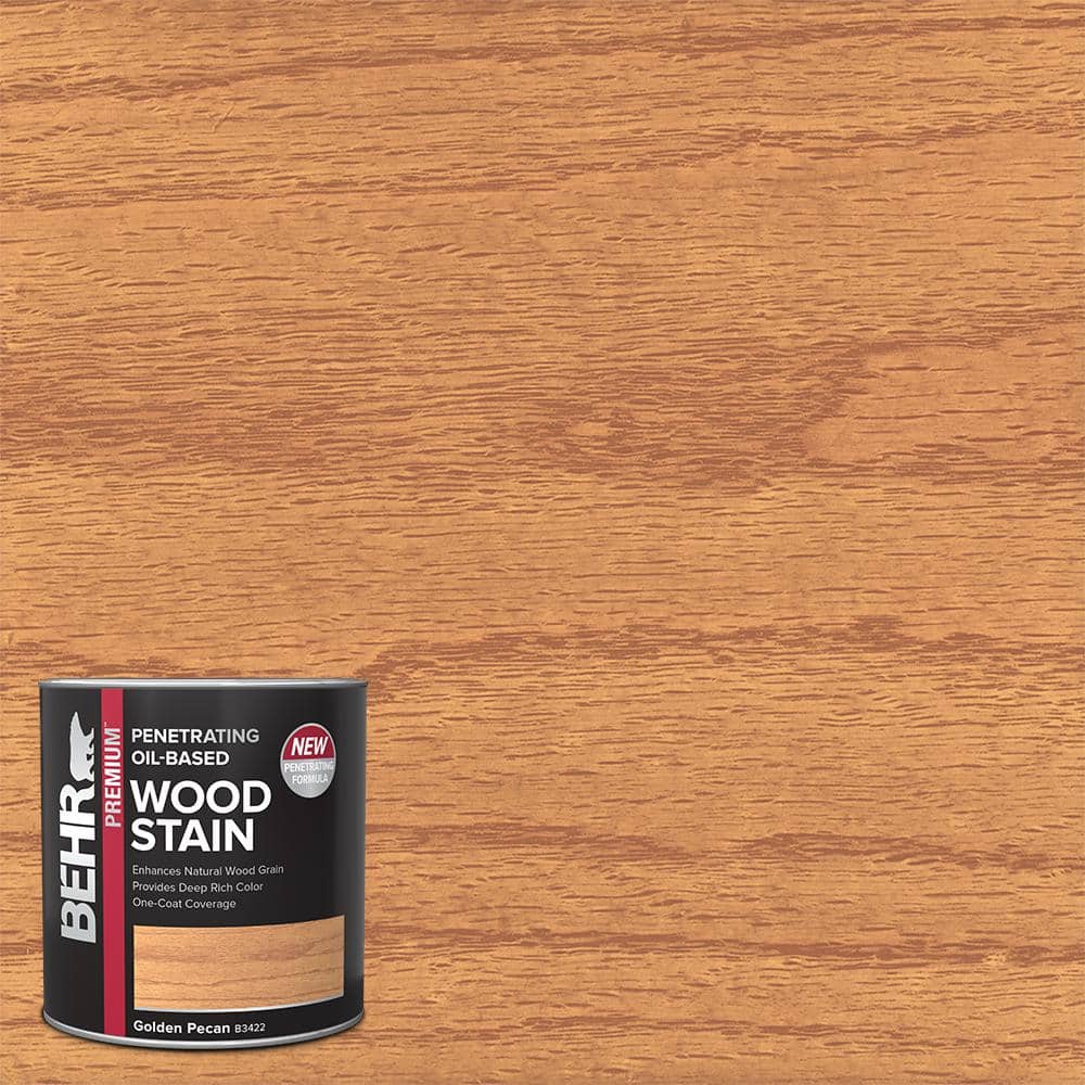 BEHR PREMIUM 1 qt. #TIS-522 Golden Pecan Transparent Oil-Based ...