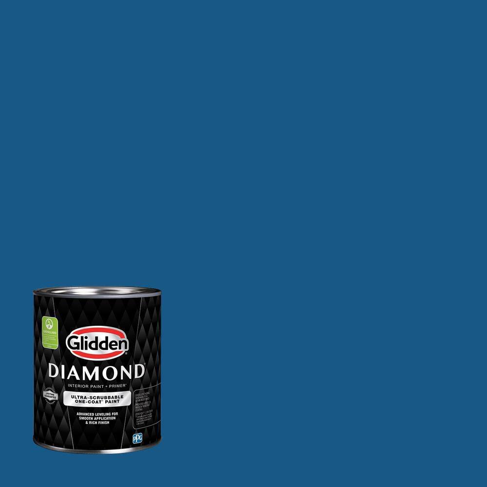 Glidden Diamond 1 qt. PPG1158-7 Stunning Sapphire Flat Interior Paint ...