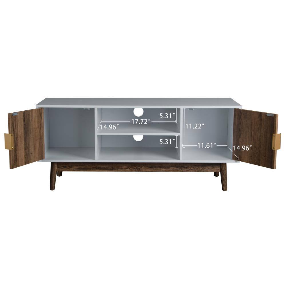 Buy Natural 43.31 in. TV Stand TV Console Table for TVs up to 50-Inch ...