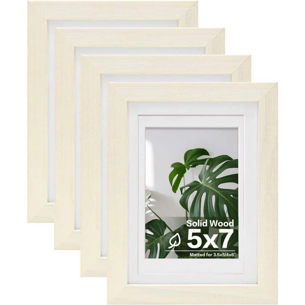 5x7 Beige Wood Hanging Picture Frame Set of 4 Y02310 - The Home Depot