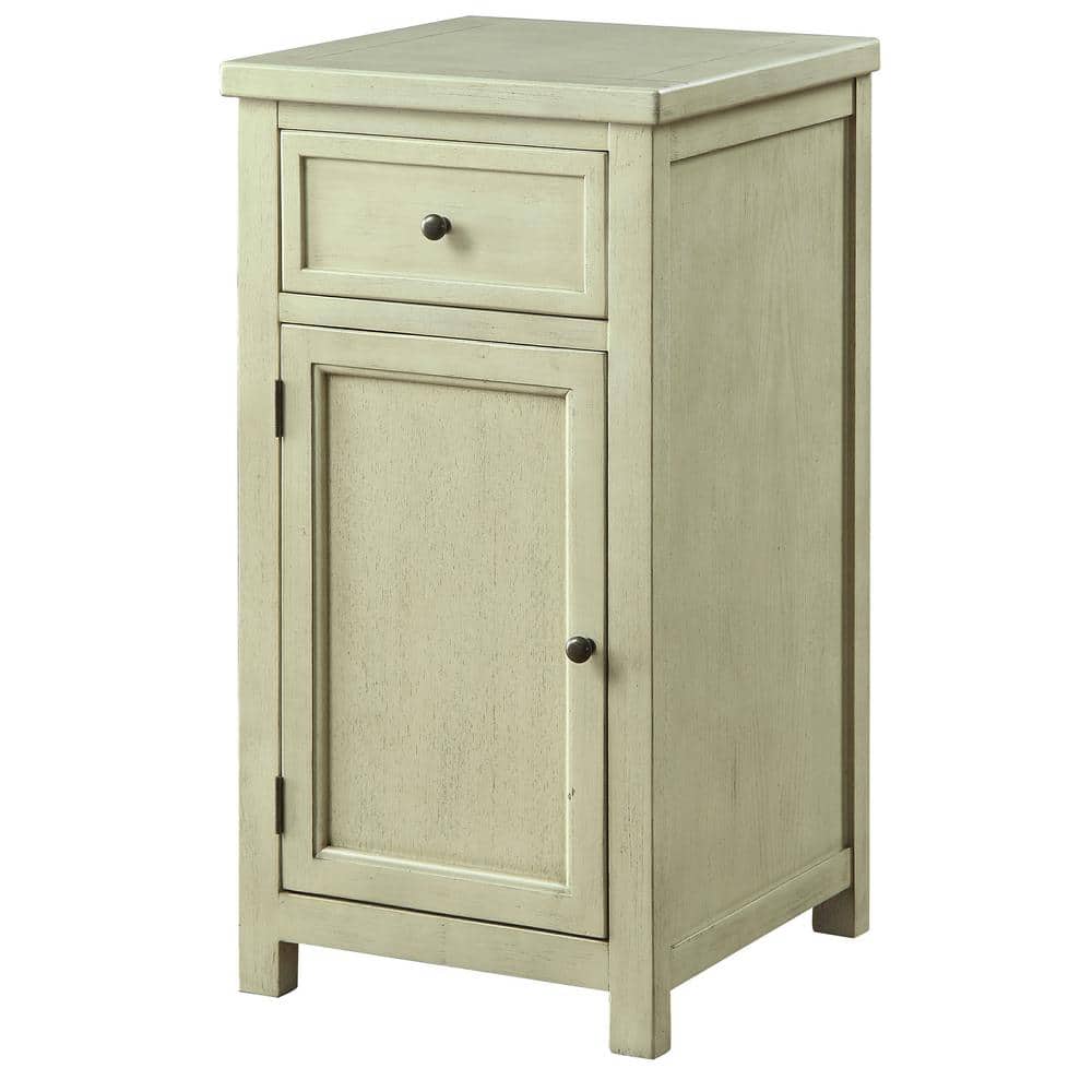 Furniture of America Harels 17 in. Antique White Rectangle Wood Side ...