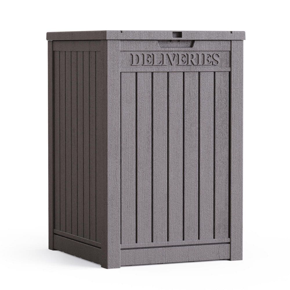 Kadehome 51 Gal. Waterproof Double-Wall Resin Deck Box with Lockable ...