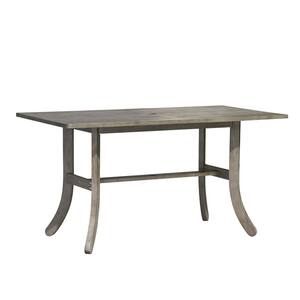 FORCLOVER Grey-washed Rectangular Farmhouse Wood Outdoor Patio Dining ...