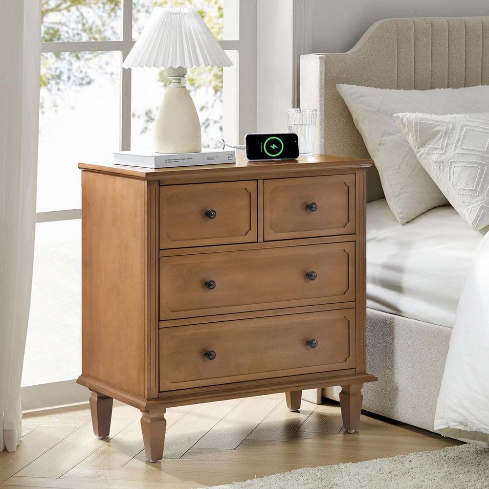 Reviews for JAYDEN CREATION Jovina Acorn 30 in. W 4-Drawer Accent Chest ...