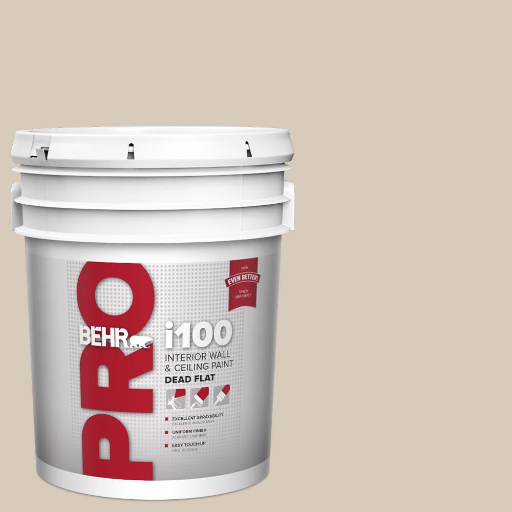 BEHR PRO 5 gal. #PPU5-12 Almond Wisp Dead Flat Interior Paint PR10505 ...