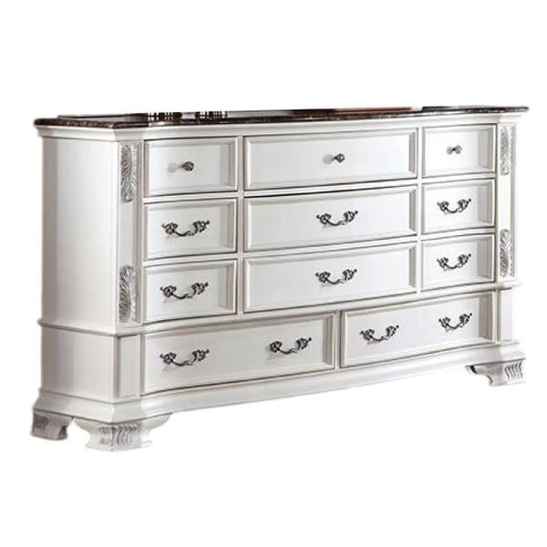 Benjara Prio White 11-Drawer 68 in. Wide Dresser without Mirror BM332604 - The Home Depot